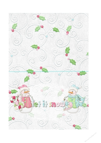 Snowman Christmas Insert to fit 5 x 7 Inch Tent Card Let It Snow ...