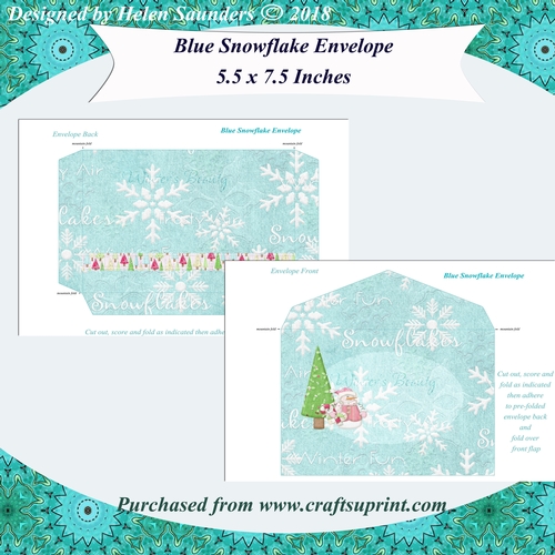 Blue Snowflake Fancy Envelope 5.5 x 7.5 Inches - CUP899237_92133 ...