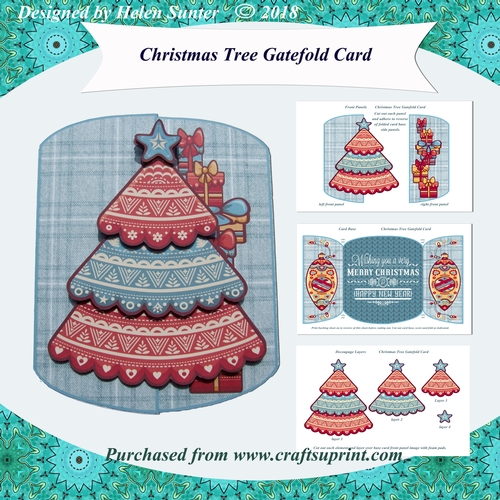 Christmas Tree Gatefold Card - CUP907225_92133 | Craftsuprint