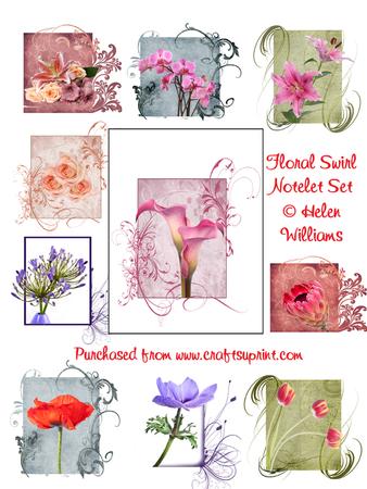 Floral Swirl Notelet Set - CUP184178_443 | Craftsuprint