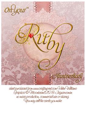 Ruby Wedding Anniversary Topper - CUP307417_443 | Craftsuprint