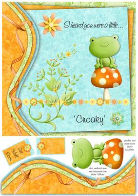 Swirl Border a Little Bit Croaky 8x8inch Topper - CUP326534_443 ...