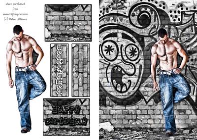 Muscles Graffiti Card Front - CUP61123_443 | Craftsuprint