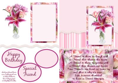 Special Friend Lily & Rose Card Front - CUP66991_443 | Craftsuprint