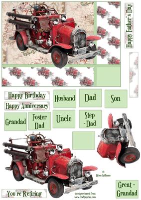 Vintage Fire Engine Step by Step - CUP83793_443 | Craftsuprint