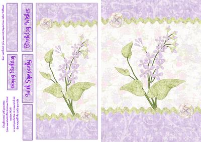 Lilac Floral Card Front A5 & Dl - CUP88055_443 | Craftsuprint