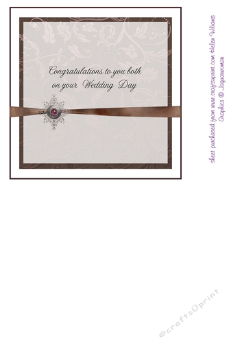 Bronze Scroll decorative Congratulations Wedding Insert 6x6inch ...