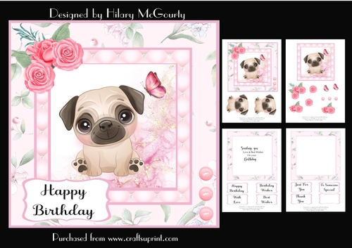 Pug Dog Birthday Card - CUP1187732_118824 | Craftsuprint