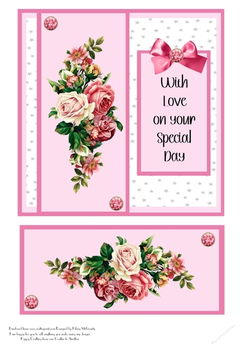 7 Inch Square Floral Topper - CUP1189217_118824 | Craftsuprint