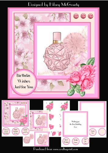 Perfume Bottle Birthday Card #2 - CUP1190660_118824 | Craftsuprint