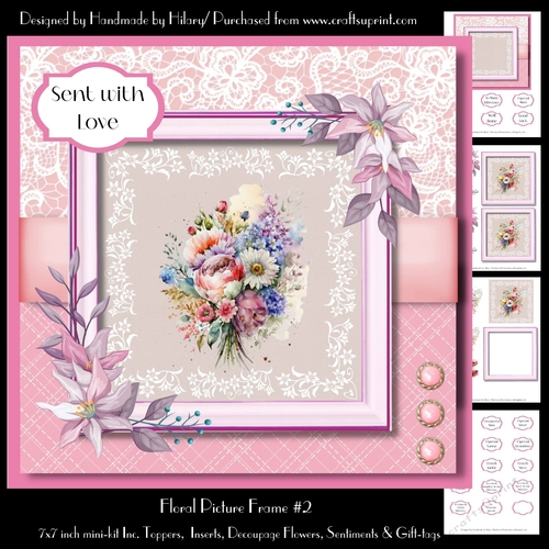 Floral Picture Frame #2 - 7x7 Inch Square Card - CUP1198016_118824 ...
