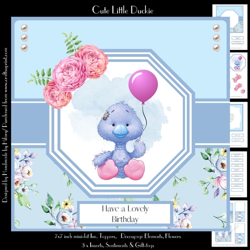 Cute Little Duckie - (7x7 Inch Square Card) - CUP1199297_118824 ...