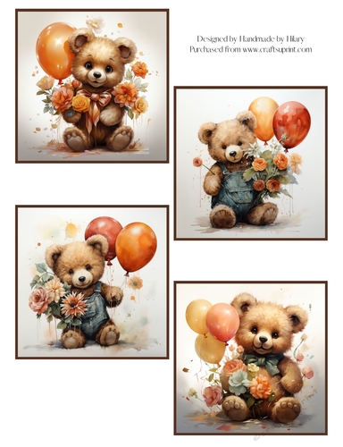 Birthday Teddy Bear Toppers - CUP1230199_118824 | Craftsuprint