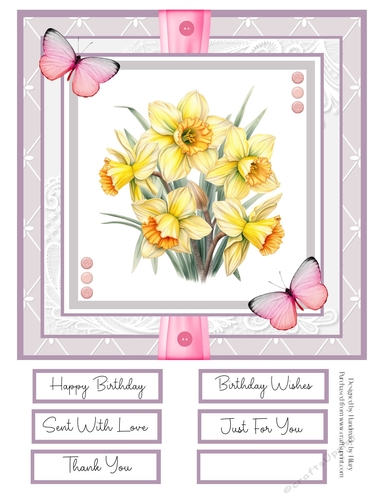 Spring Bouquets 8x8 Quick Card #3 - CUP1255642_118824 | Craftsuprint