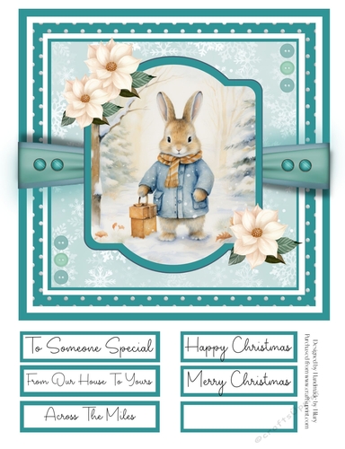 Winter Bunny 8x8 Quick Card - Design 3 - CUP1257072_118824 | Craftsuprint