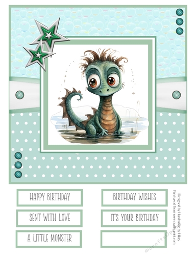 Cute Little Monster 8x8 Quick Card - Design 4 - CUP1259036_118824 ...