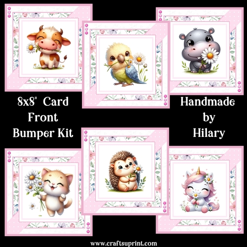Happy Animals 8x8 Card Front Bumper Kit - CUP1279664_118824 | Craftsuprint
