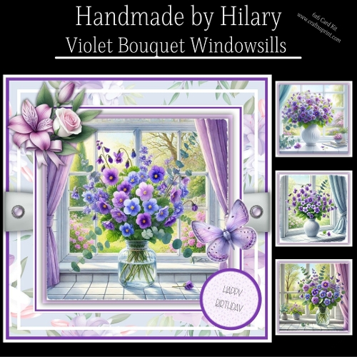 Violet Bouquet Windowsills - CUP1357178_118824 | Craftsuprint