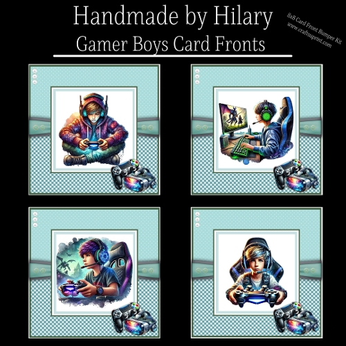 Gamer Boys 8x8 Card Fronts Kit - CUP1365523_118824 | Craftsuprint