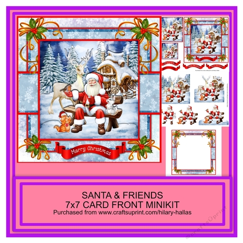 Santa & Friends 7x7 Card Front Minikit - CUP1080434_819 | Craftsuprint
