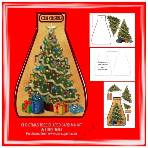 Christmas Tree Shaped Card Minikit - CUP1184815_819 | Craftsuprint