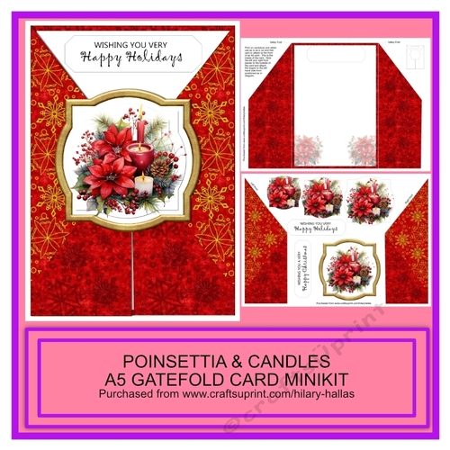 Poinsettia & Candles A5 Gatefold Card Minikit - CUP1260774_819 ...