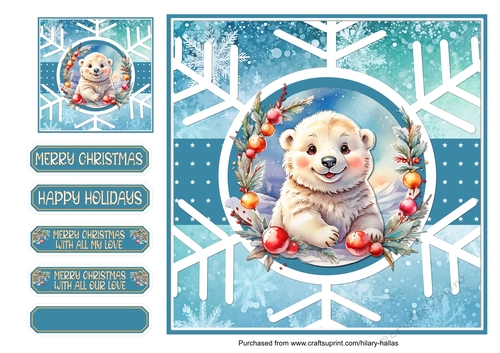 Cute Christmas Polar Bear - CUP1266859_819 | Craftsuprint