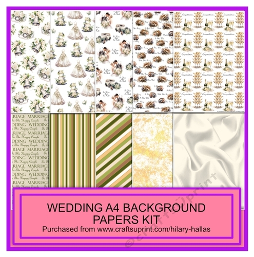 Wedding A4 Background Papers Kit - CUP1310918_819 | Craftsuprint