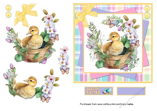 Easter Duckling In Basket - CUP1370246_819 | Craftsuprint
