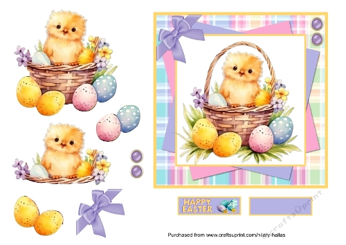 Easter Chick in Basket - CUP1370248_819 | Craftsuprint