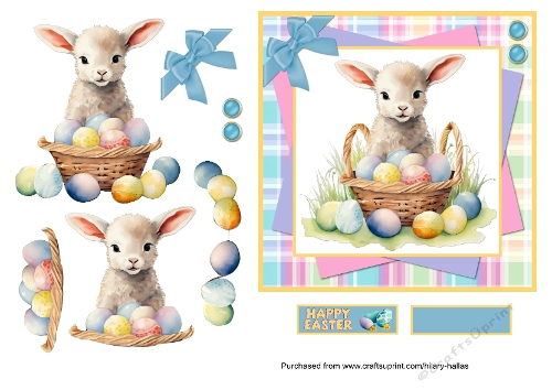 Easter Lamb in Basket - CUP1370249_819 | Craftsuprint