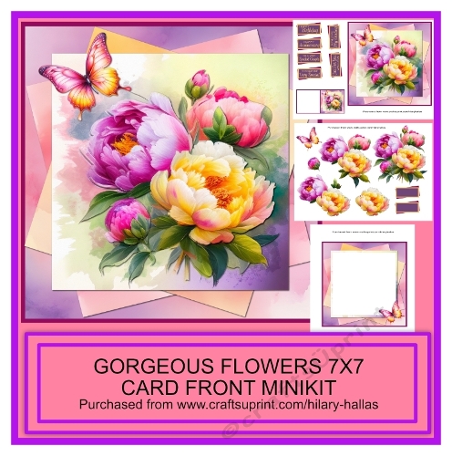 Gorgeous Flowers 7x7 Card Front Minikit - CUP1374795_819 | Craftsuprint