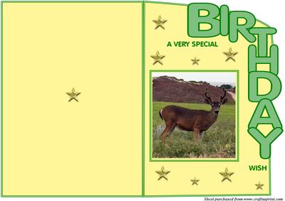 Stag Birthday Wish Card - CUP144331_819 | Craftsuprint