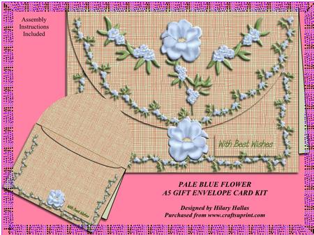 Pale Blue Flower A5 Gift Envelope Card Kit - CUP208098_819 | Craftsuprint