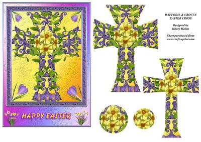 Daffodil & Crocus Easter Cross - CUP298178_819 | Craftsuprint