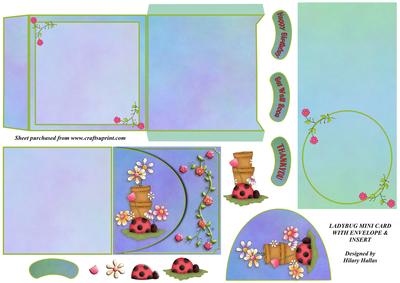 Ladybug Mini Card with Envelope & Insert - CUP328478_819 | Craftsuprint