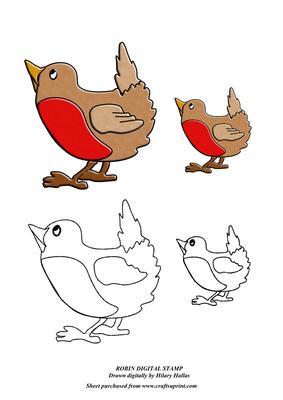 Robin Digital Stamp - CUP342067_819 | Craftsuprint