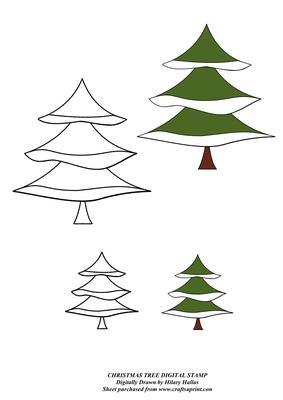 Christmas Tree Digital Stamp - CUP342069_819 | Craftsuprint