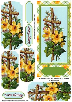 Easter Cross with Yellow Flowers - CUP532004_819 | Craftsuprint