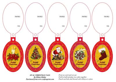 Oval Christmas Tags - CUP587771_819 | Craftsuprint