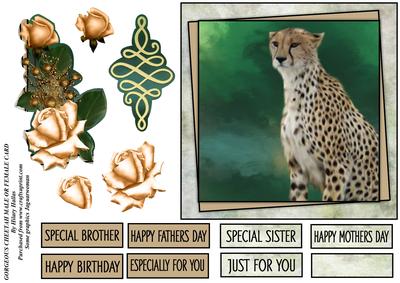 Gorgeous Cheetah Male or Female Card - CUP607584_819 | Craftsuprint