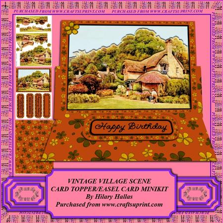 Vintage Village Scene Card Topper/easel Card Minikit - CUP608085_819 ...