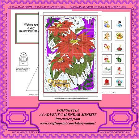 Poinsettia A4 Advent Calendar Minikit - CUP652573_819 | Craftsuprint