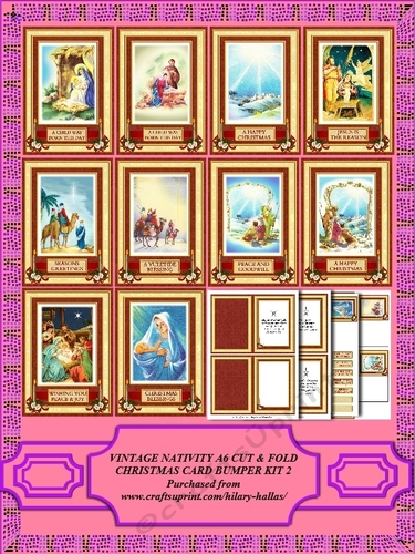 Vintage Nativity A6 Cut & Fold Christmas Card Bumper Kit 2 - CUP804538 ...