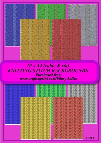 10 x A4 Knitting Stitch Backgrounds. - CUP903214_819 | Craftsuprint