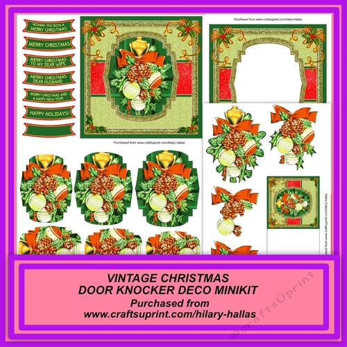 Vintage Christmas Door Knocker Deco Minikit - CUP919734_819 | Craftsuprint