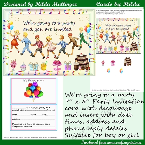 WERE GOING TO A PARTY Invitiation card - CUP1131813_10778 | Craftsuprint