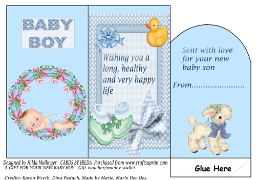 A GIFT FOR YOUR NEW BABY BOY gift voucher/money wallet - CUP1185026 ...