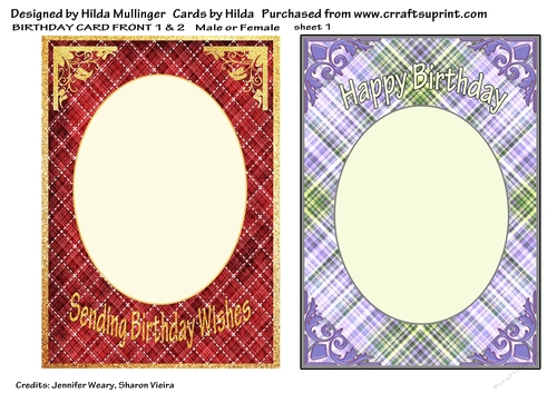 Birthday card front 1 & 2 - CUP1186344_10778 | Craftsuprint
