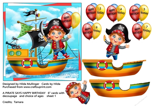 A PIRATE SAYS HAPPY BIRTHDAY - CUP1227579_10778 | Craftsuprint